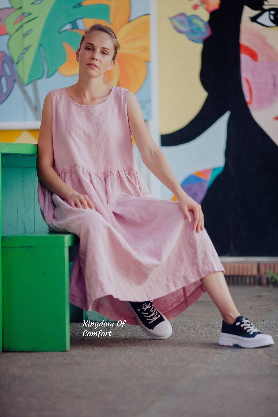 Long Linen Dress. Sundress Available in 30 Colors. Sleeveless Summer ...