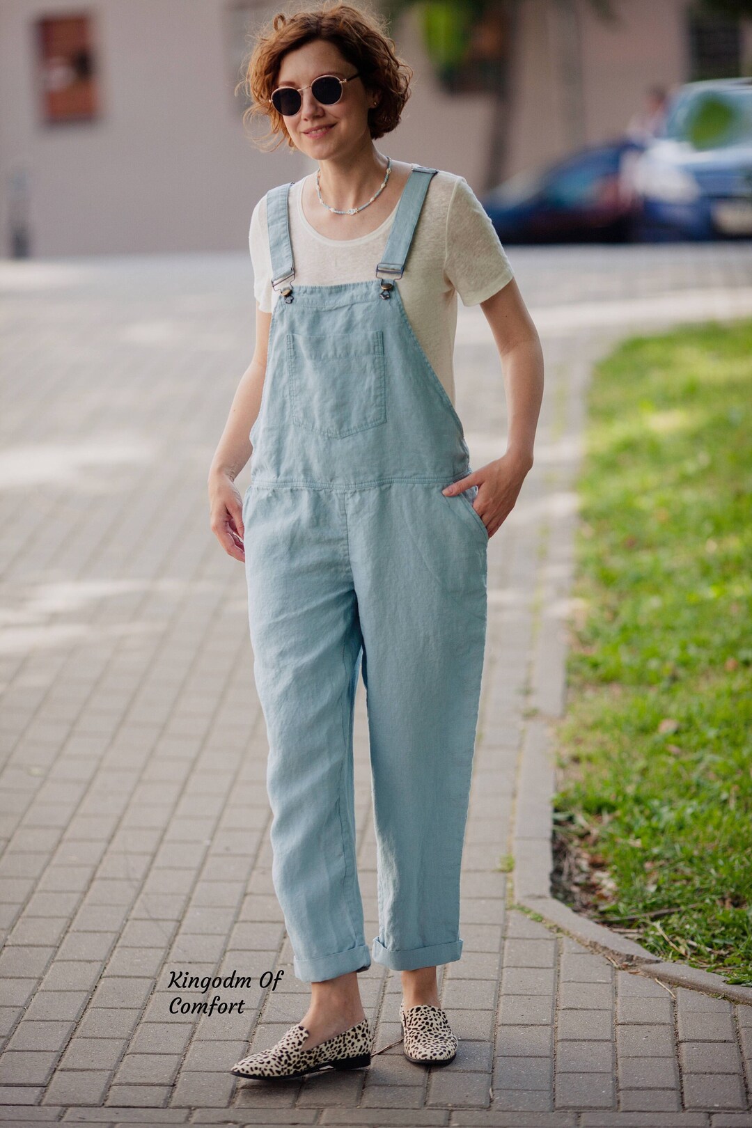 Linen OVERSISED JUMPSUIT Linen Overalls Linen Romper Loose Fit - Etsy