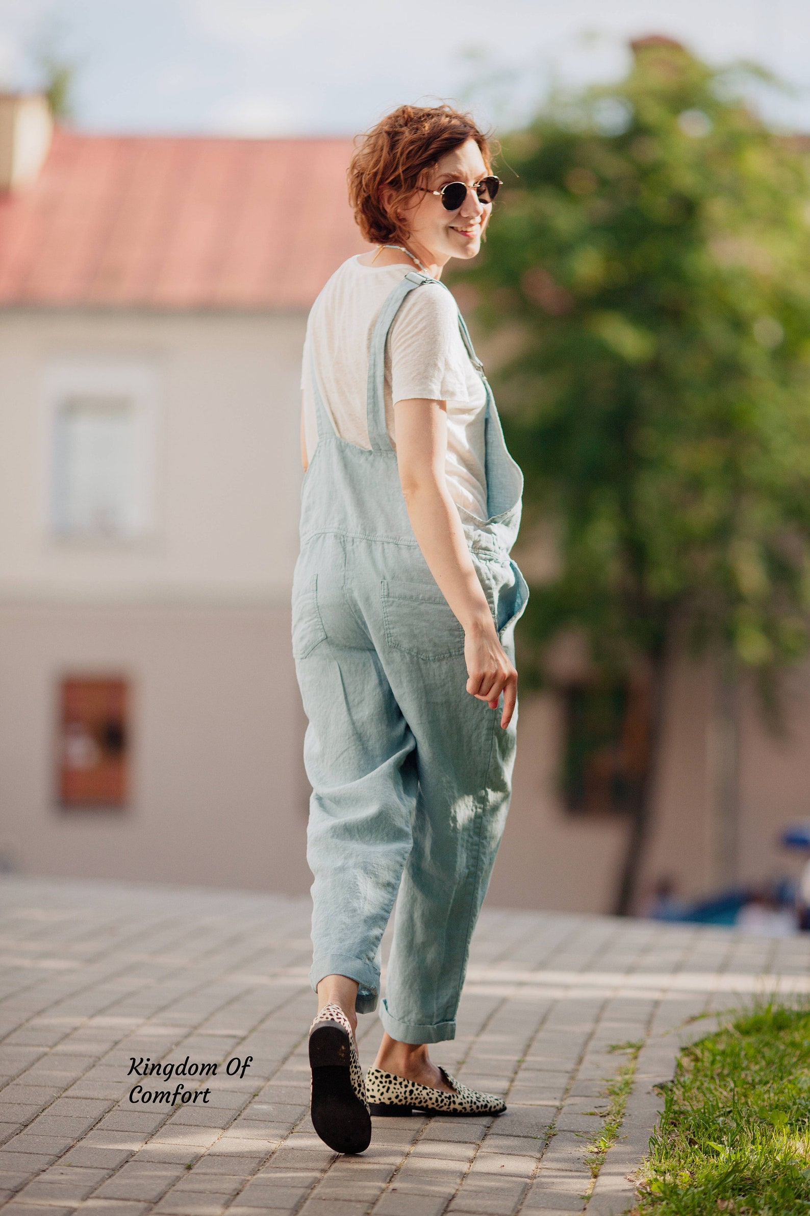 Linen OVERSISED JUMPSUIT Linen Overalls Linen Romper Loose Fit - Etsy
