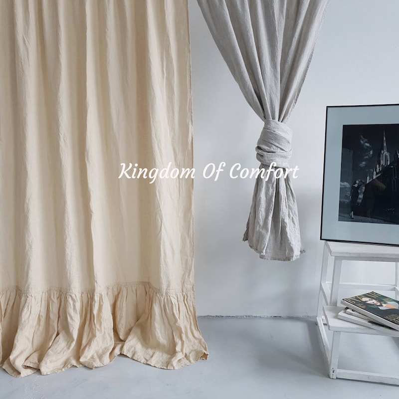 Linen Ruffle Curtains - Etsy