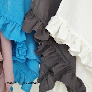 Linen Tea Towels. Soft Organic 100% Linen Towels With Ruffle. Hand ...