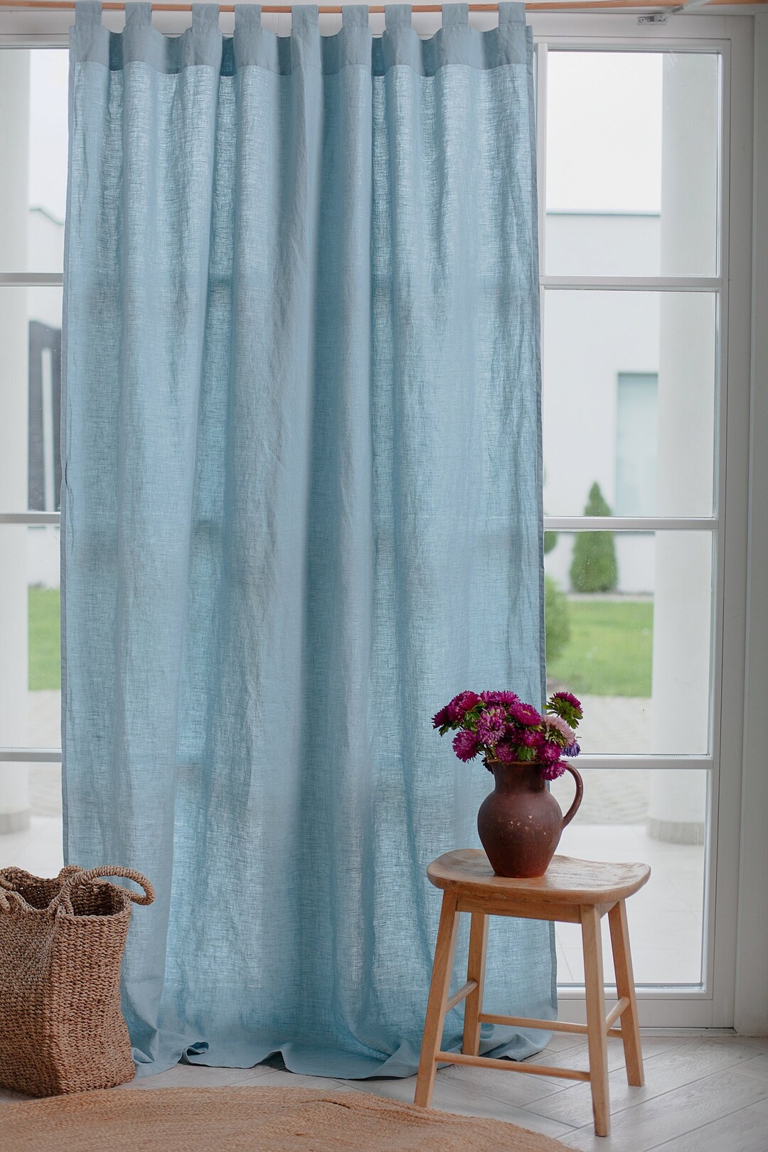 Linen Tab Top Curtain Linen Curtain Panels Linen Valance Linen Drape ...