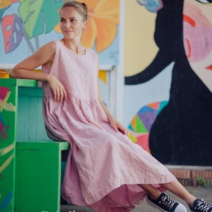 Long Linen Dress. Sundress Available in 30 Colors. Sleeveless Summer ...
