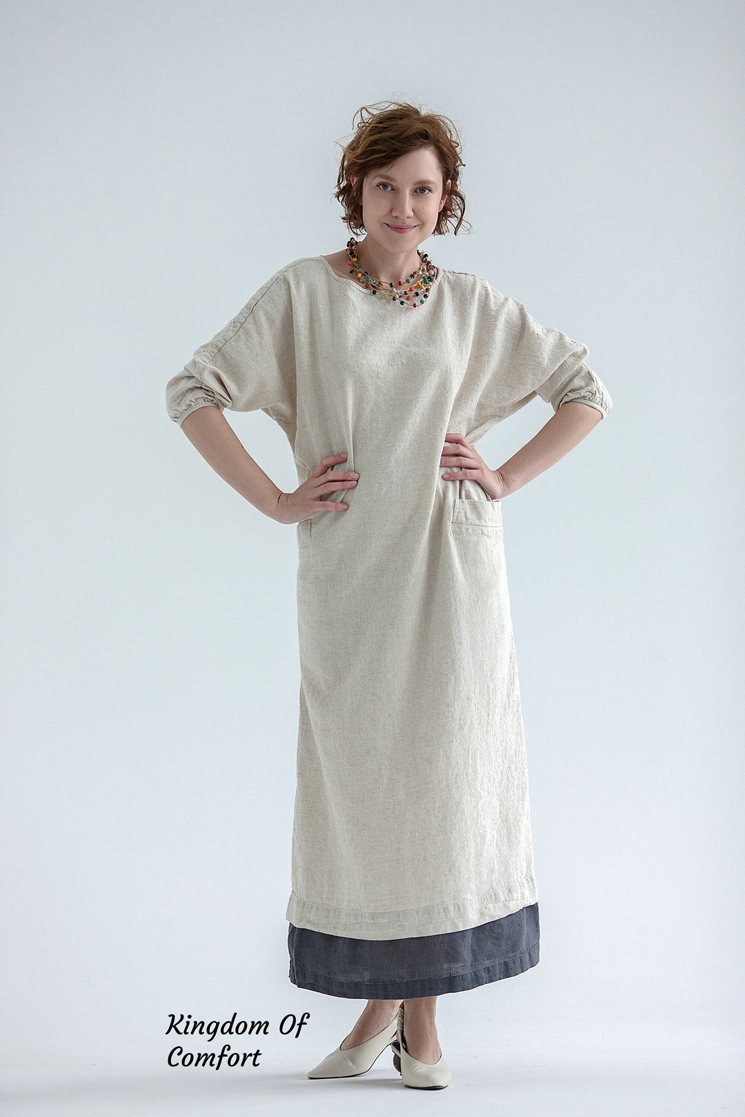 Long Dress, Classic Linen Dress, Wedding, Prom, Party Linen Dress, Soft ...