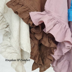 Linen Tea Towels. Soft Organic 100% Linen Towels With Ruffle. Hand ...