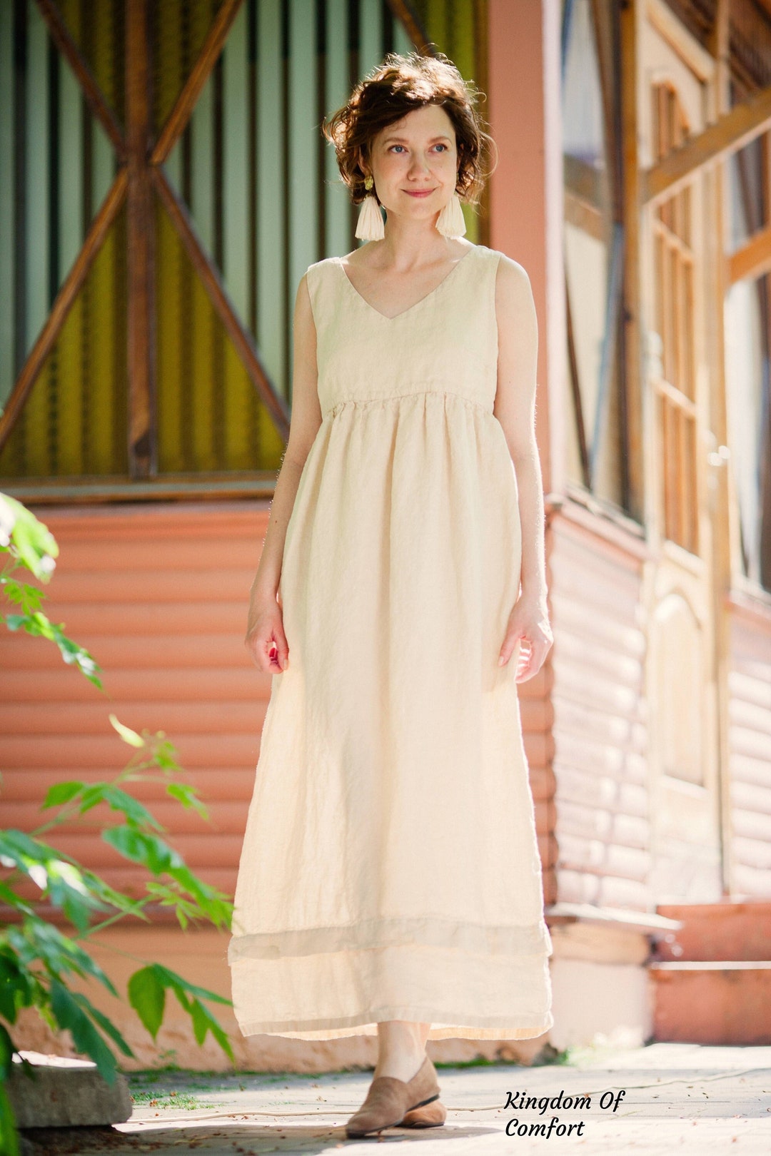 Maxi Linen Dress, Soft Comfy Loose Fit Linen Sundress, Oversized ...