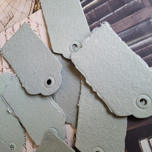 10 Gift Tags | Handmade Paper | Green | Thank You Tags | Handmade With ...