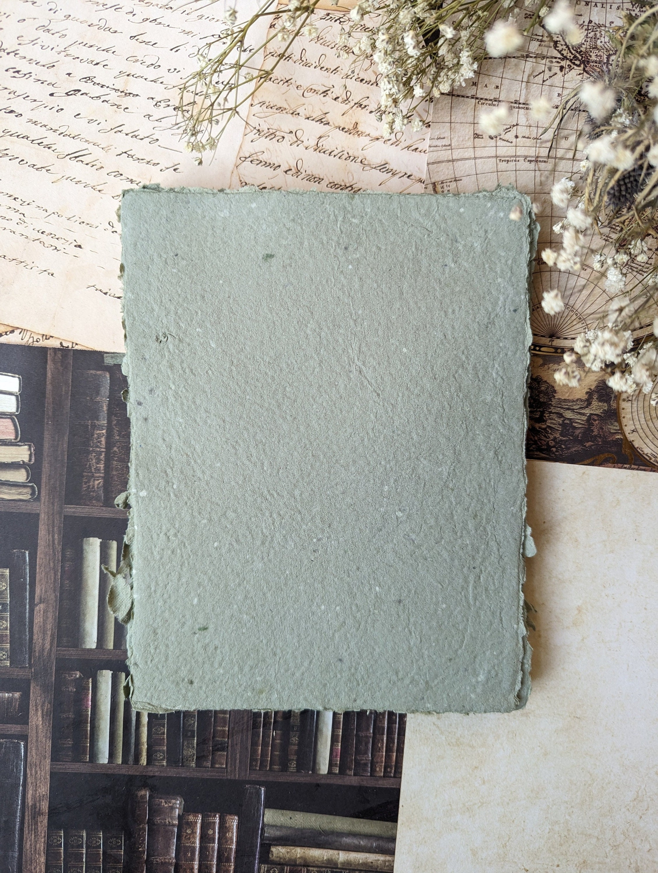 8x6 Handmade Paper Green Paper Recycled Paper Scrapbooking Junk ...