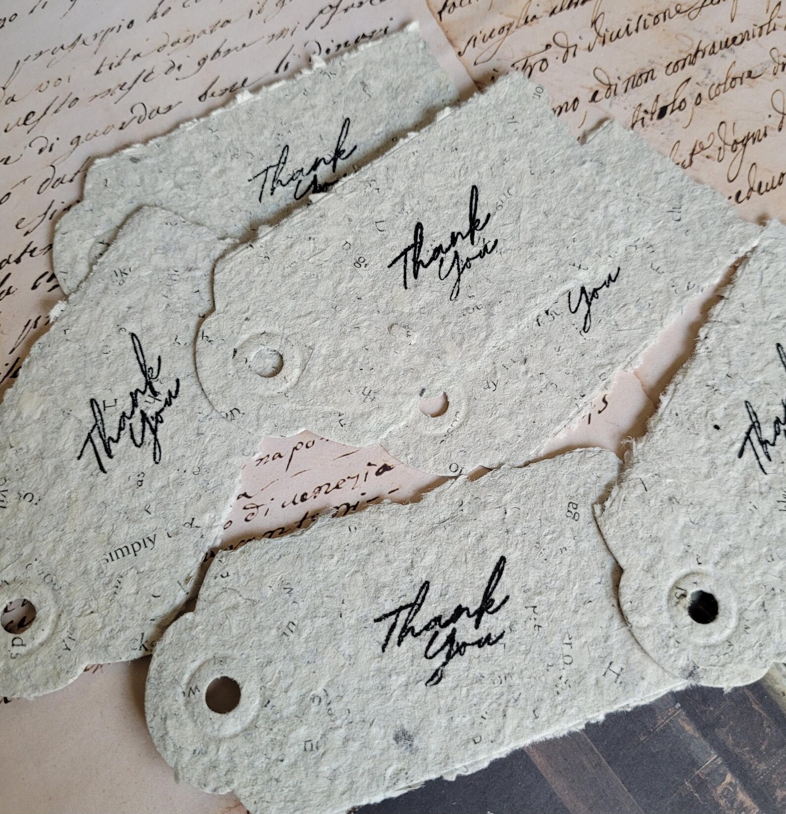 10 Gift Tags | Handmade Paper | Old Books | Thank You Tags | Handmade ...