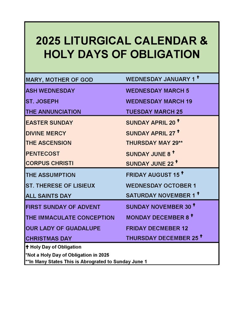 2025 Liturgical Calendar Sticker - Custom - Etsy