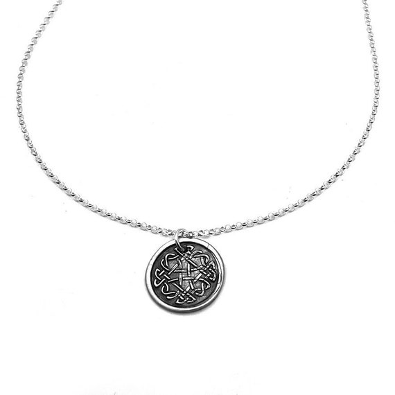 Sterling Silver Celtic Necklace Irish Jewelry Celtic Knot Necklace Round Silver Necklace Simple Celtic Jewelry Irish Necklace Etsy