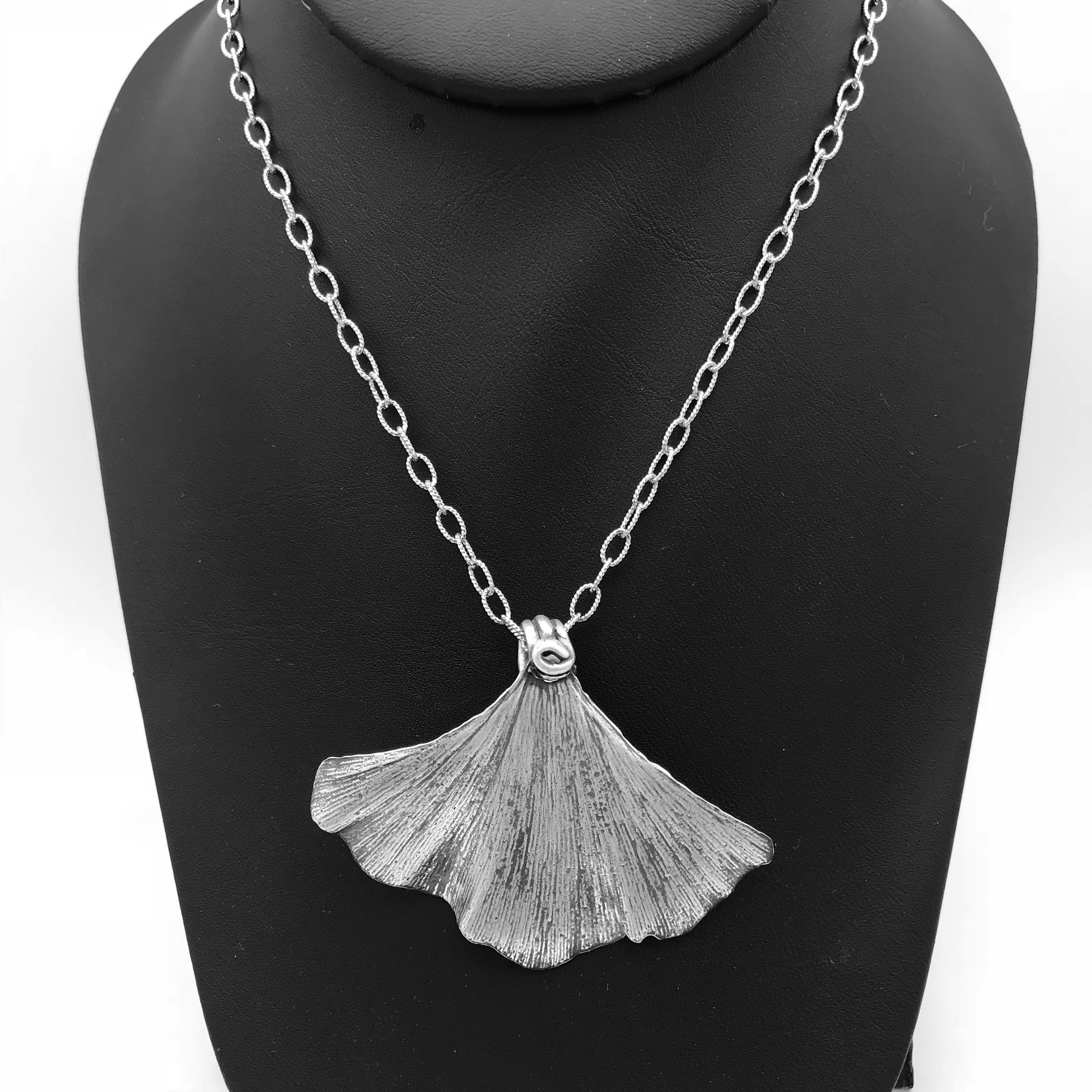 Silver Ginkgo Necklace Ginkgo Leaf Necklace for Nature | Etsy