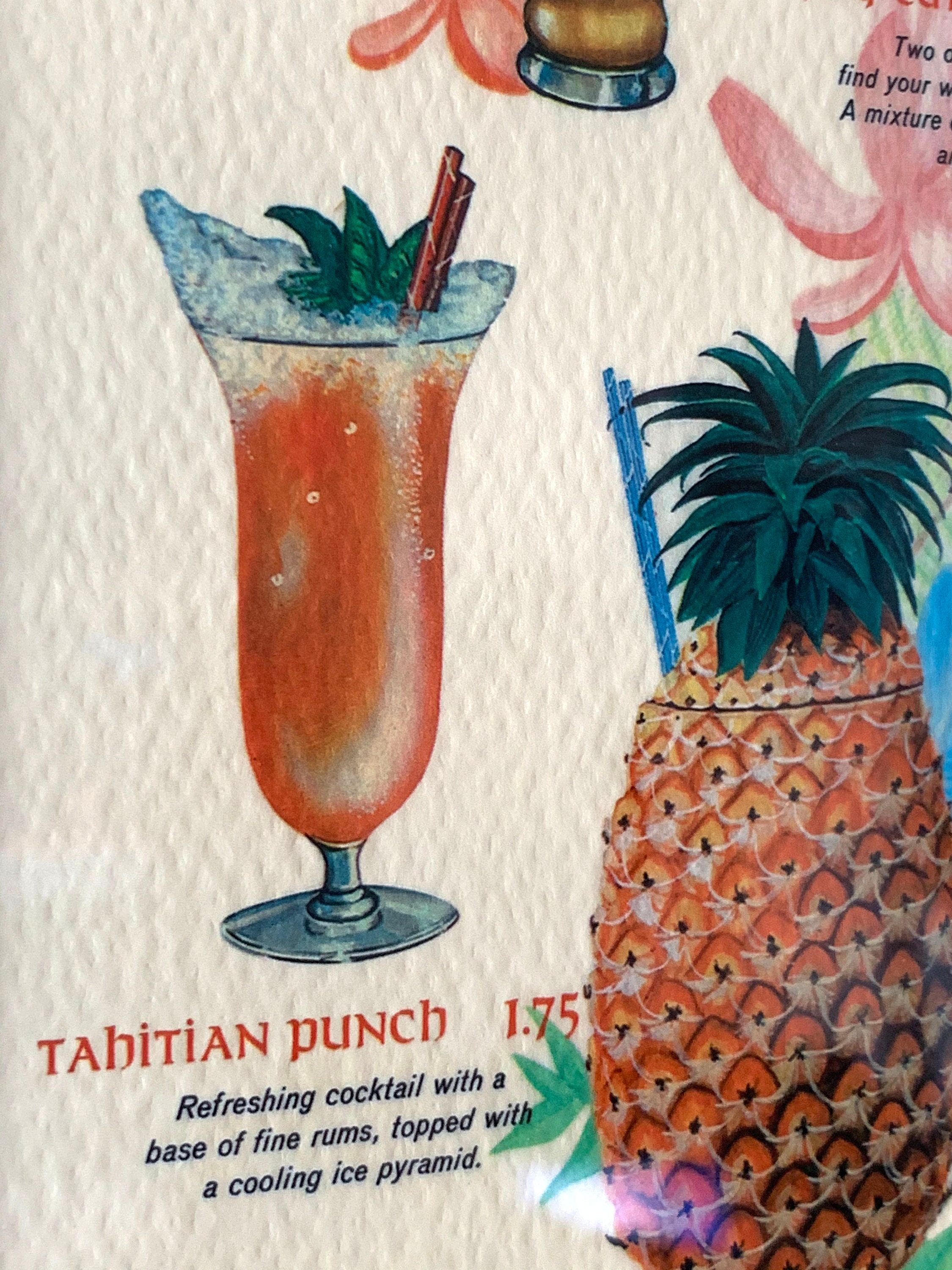 Vintage Hawaiian Tiki Drink Menu Print 11x14 - Etsy