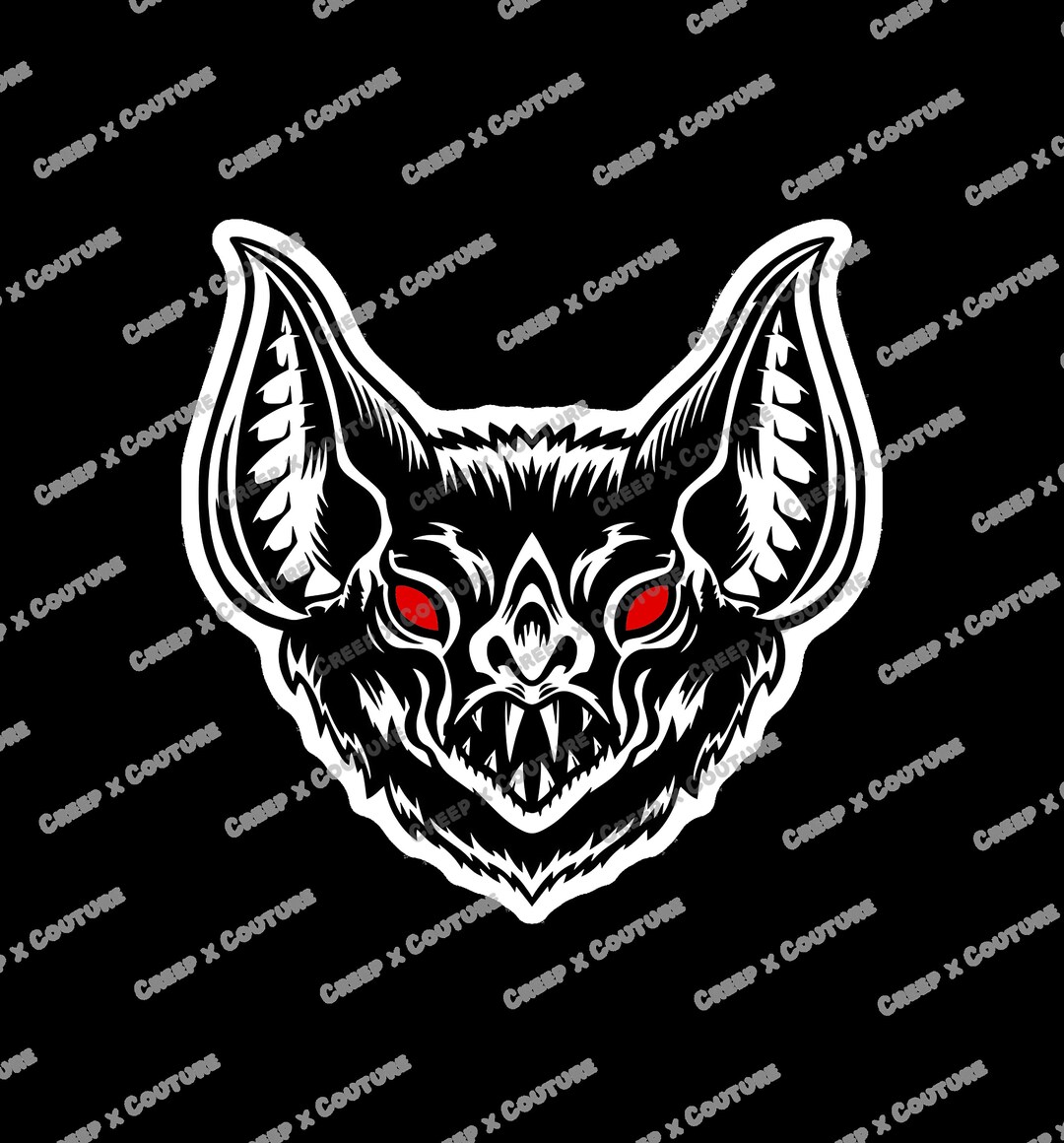Bat Head Die-cut Permanent Vinyl Stickers Waterproof High Quality - Etsy