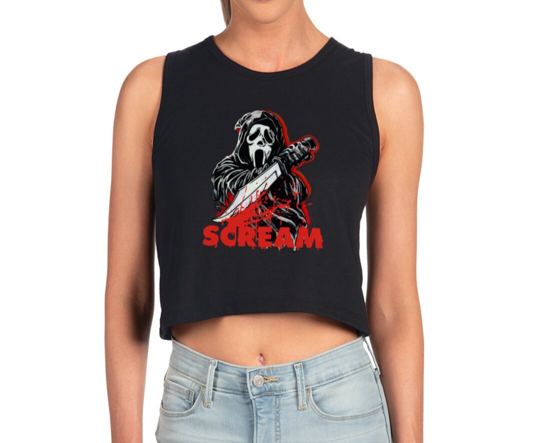 Scream Ghostface Made to Order Cropped Tank Top - Etsy
