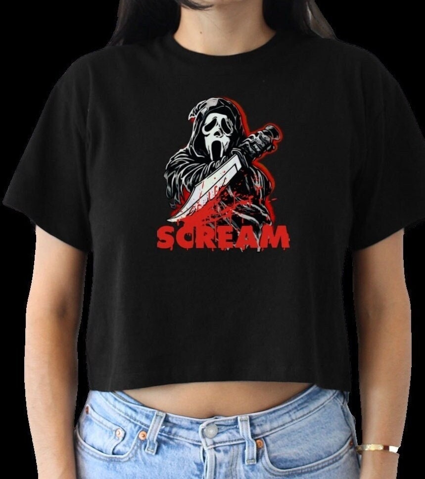 Scream Ghostface Made to Order Cropped Tee - Etsy