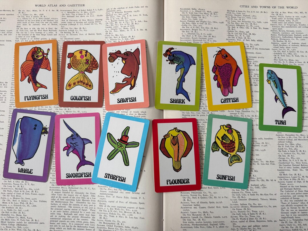11 Vintage Go Fish Game Cards | Paper Crafting | Paper Ephemera | Junk ...