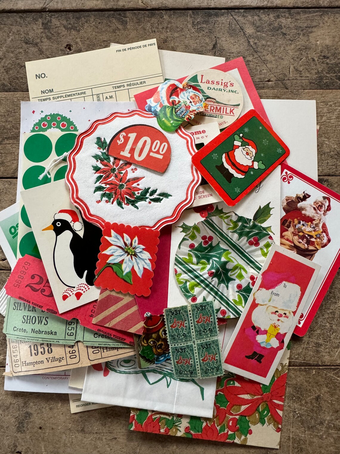 Vintage Christmas Journal Kit | Ephemera Kit | Paper Crafting | Paper ...