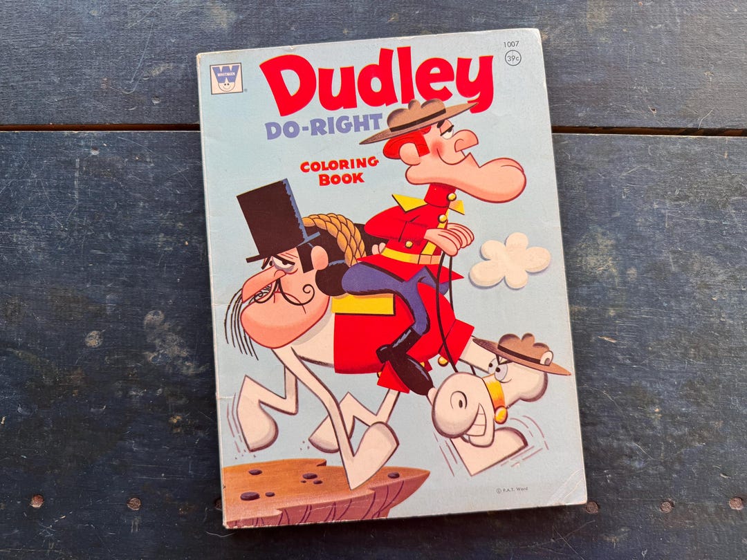 Vintage Whitman Dudley Do-right Coloring Book Paper Crafting Paper ...