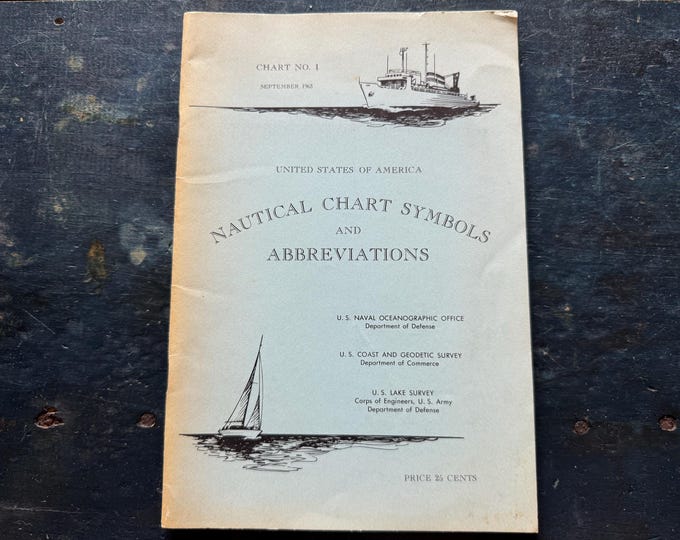 Vintage 1963 Nautical Chart Symbols & Abbreviations Book — U.S. Chart ...