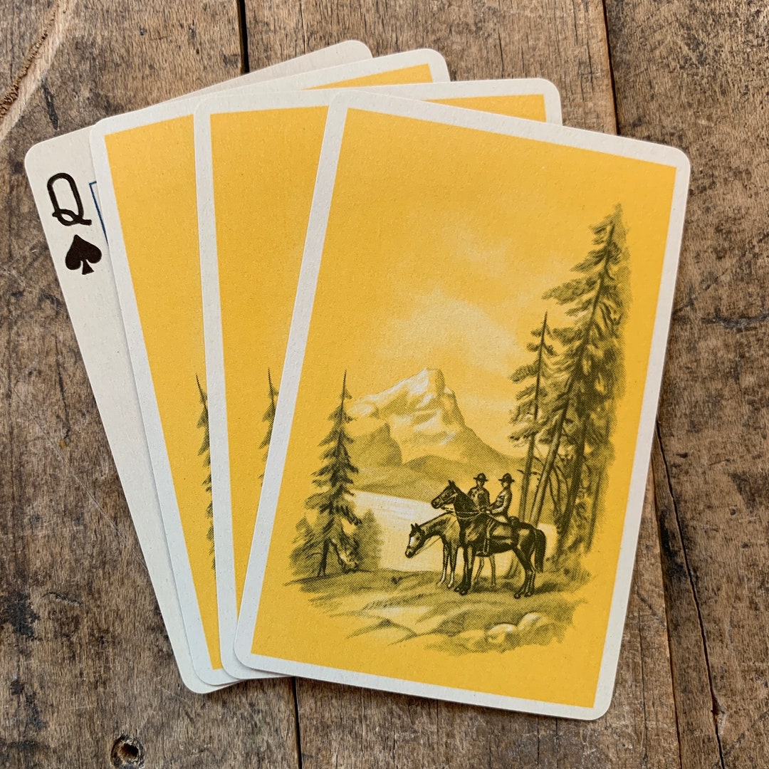 4 Vintage Canadian Mountie Playing Cards Horse Playing Cards Swap Cards ...