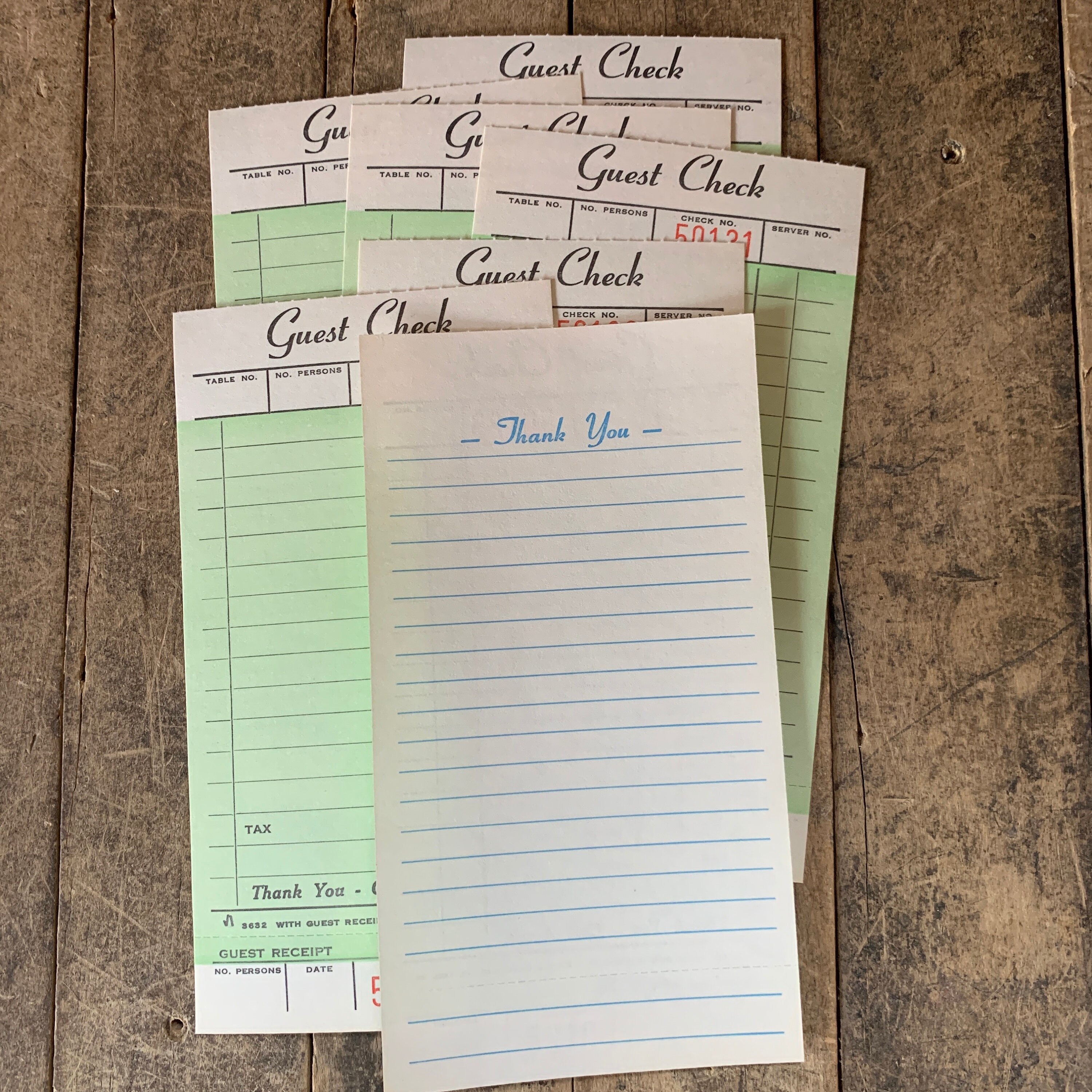 Vintage Green Guest Receipts Guest Checks Paper Crafting | Etsy