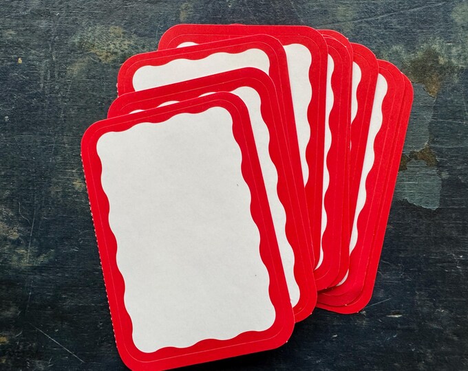 10 Vintage Red Sticker Labels | Paper Crafting | Paper Ephemera | Junk ...