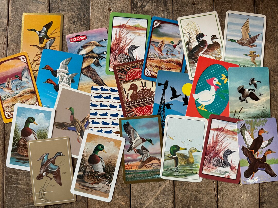 21 Vintage Duck/geese Themed Playing Cards Assortment Pack | Swap Cards ...