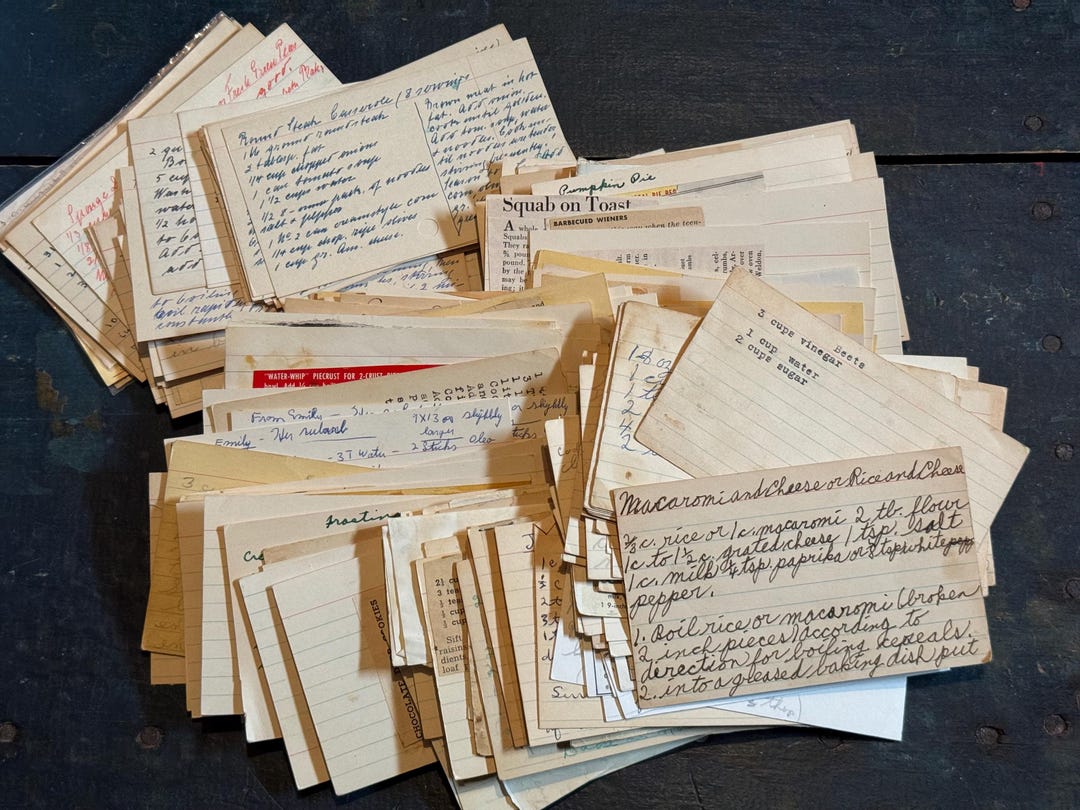 250 Vintage Recipes - Handwritten, Typed, Clippings, Etc. | Paper ...