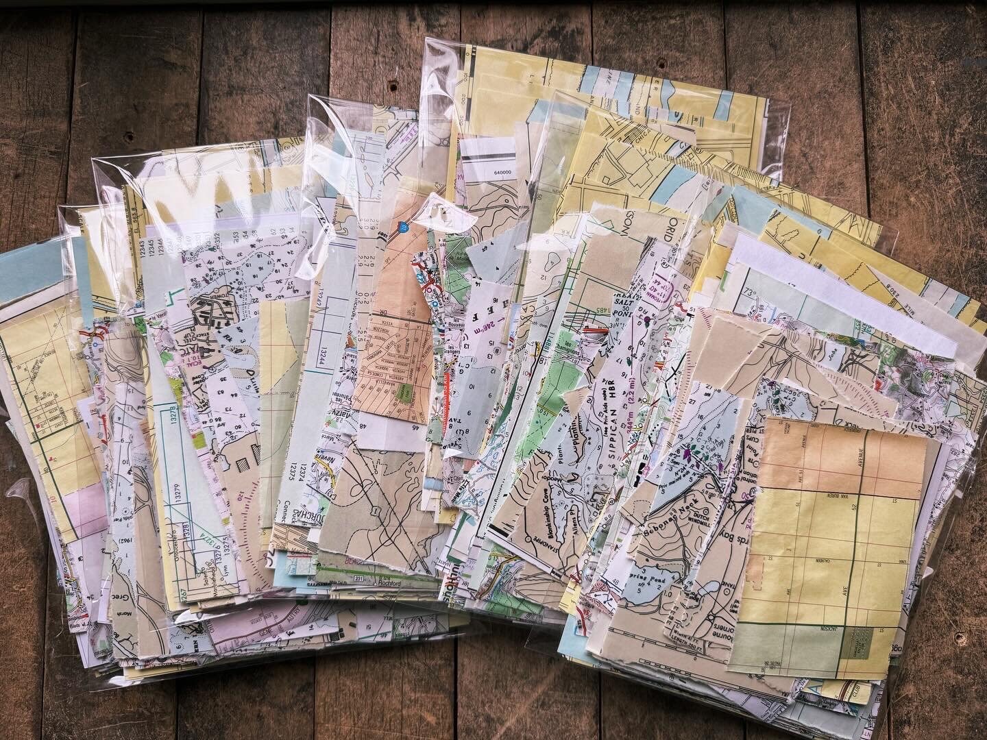 64 Piece Map Assortment Pack Paper Crafting Paper Ephemera Junk Journal ...
