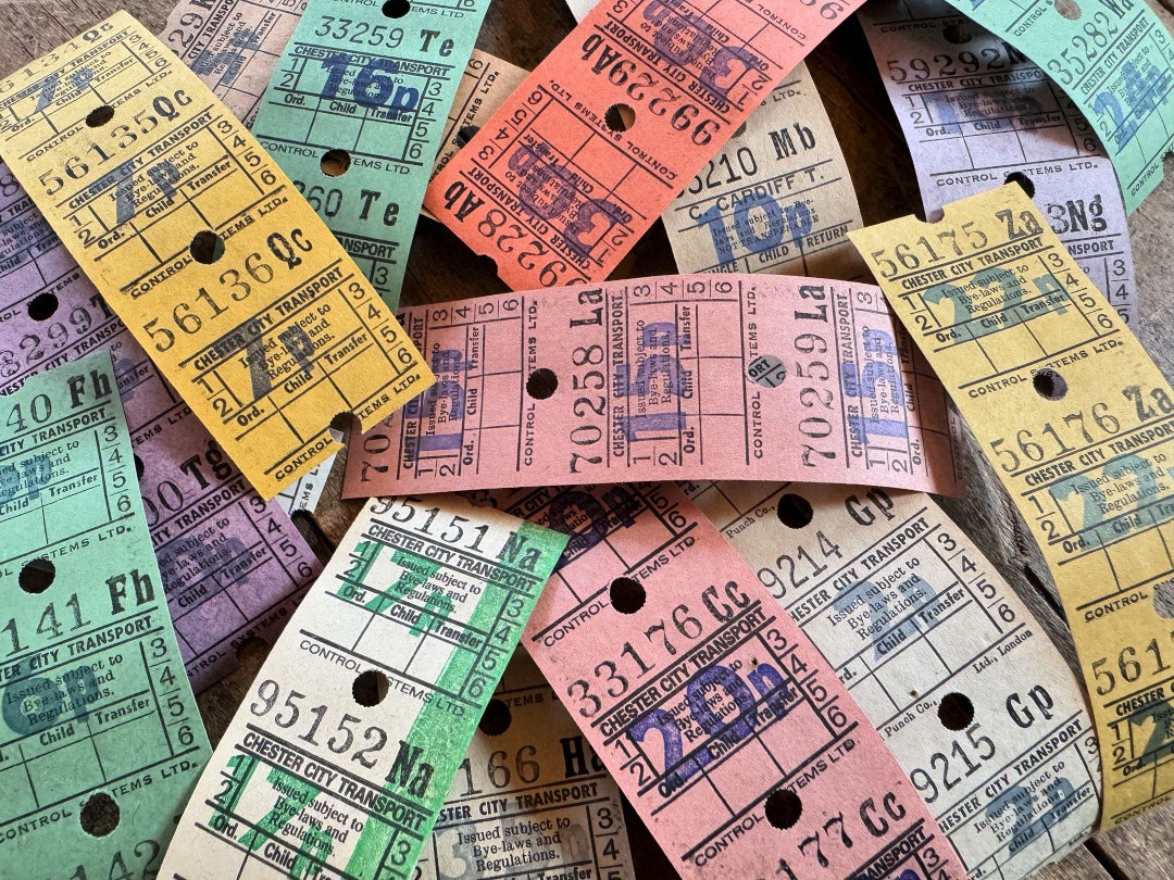 Assortment of Vintage British Bus Tickets Paper Crafting Paper Ephemera ...