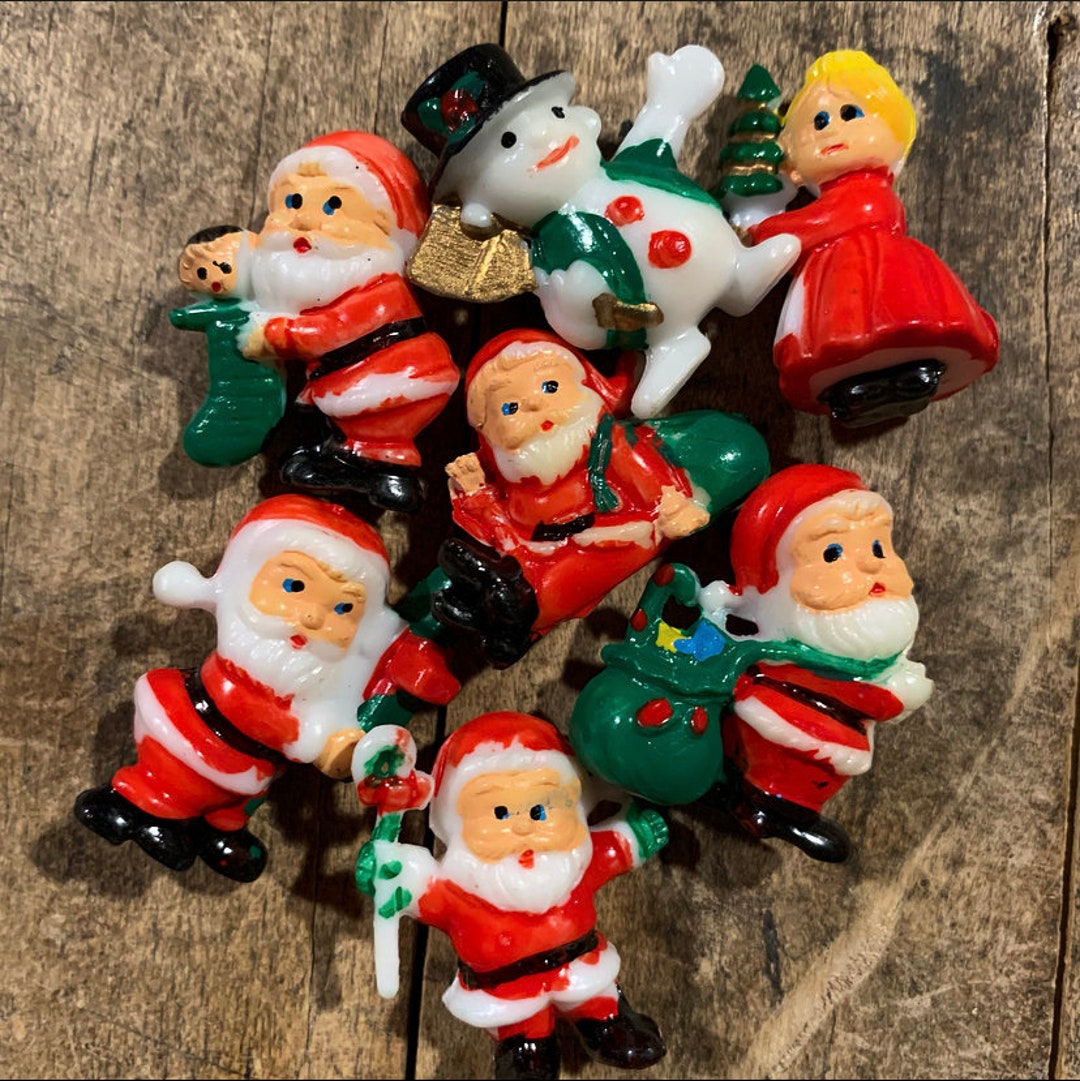 Vintage Mini Christmas Figurines Paper Crafting Paper Ephemera Junk ...