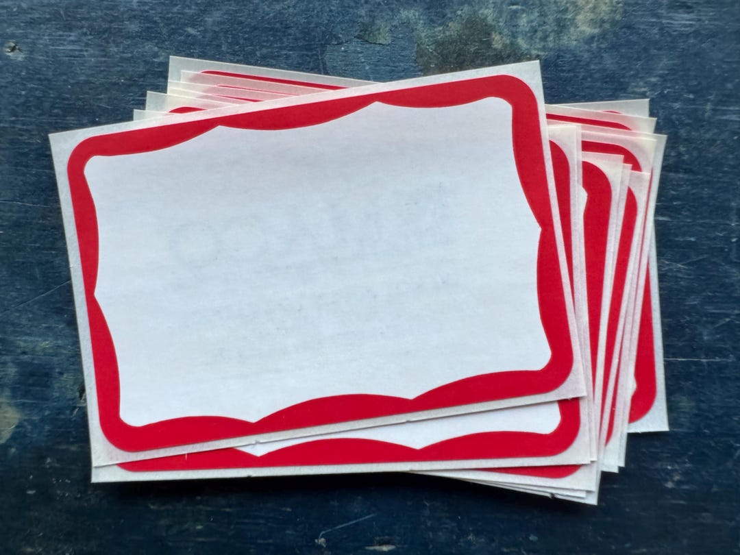 10 Vintage Red Sticker Labels Paper Crafting Paper Ephemera Junk ...