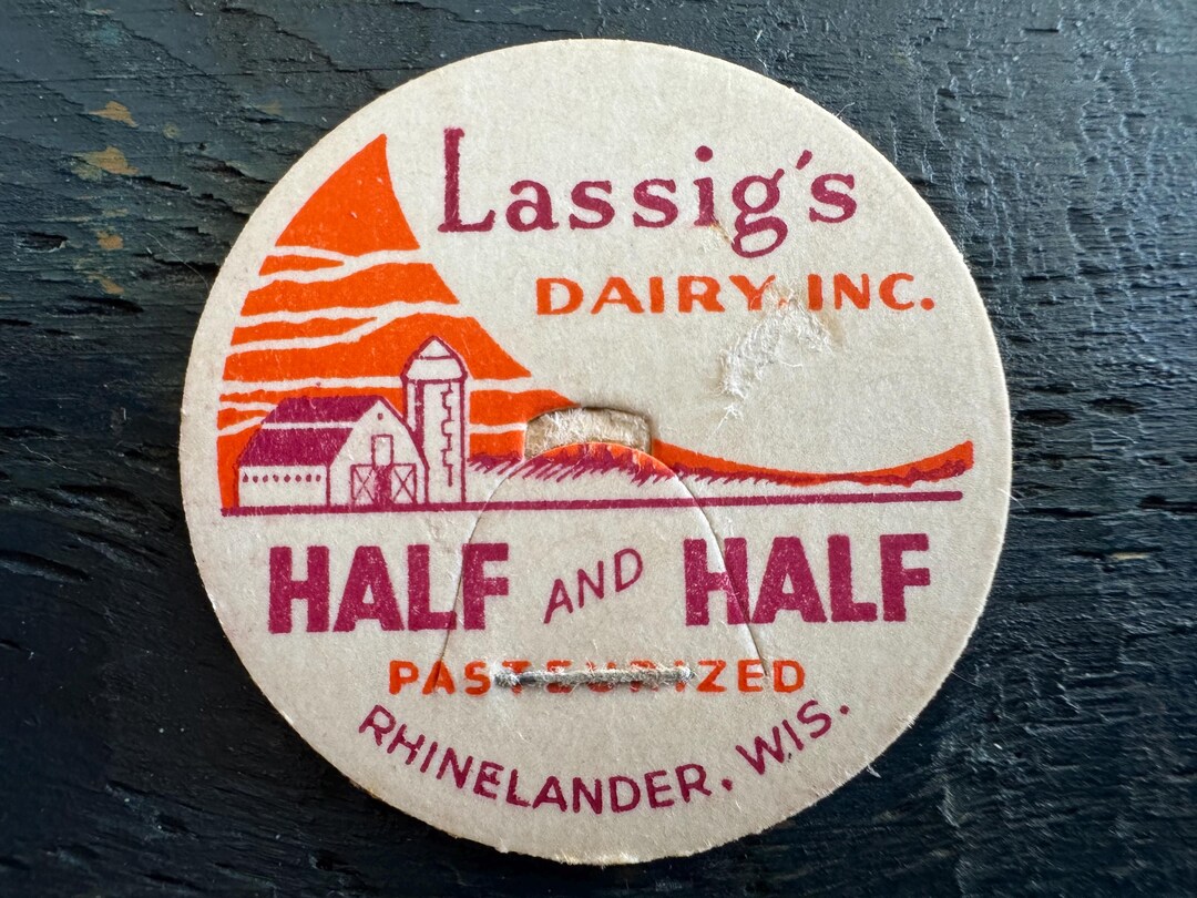 6 Vintage 'lassig's Dairy Half and Half' Milk Caps | Ephemera | Junk ...
