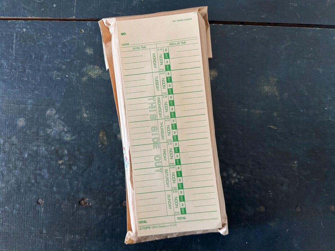 De-stash: Vintage Time Cards - Pack of 100, Ephemera Supplies (3.5x9 ...