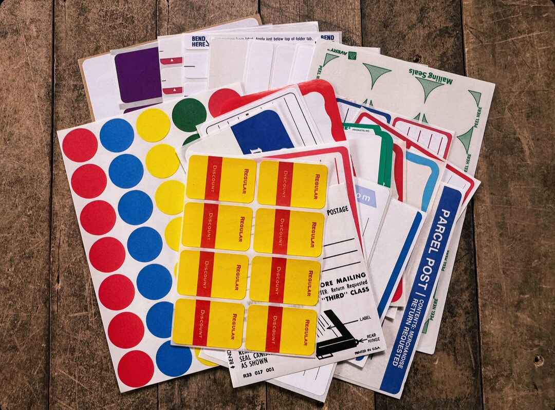 Vintage Sticker Labels Assortment Paper Crafting Paper Ephemera Junk ...