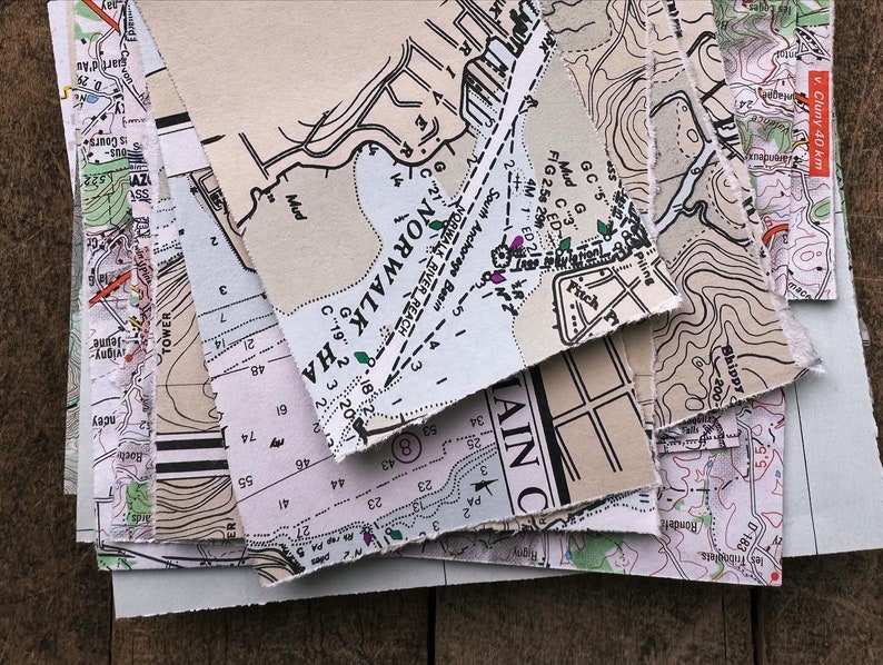 64 Piece Map Assortment Pack Paper Crafting Paper Ephemera Junk Journal ...