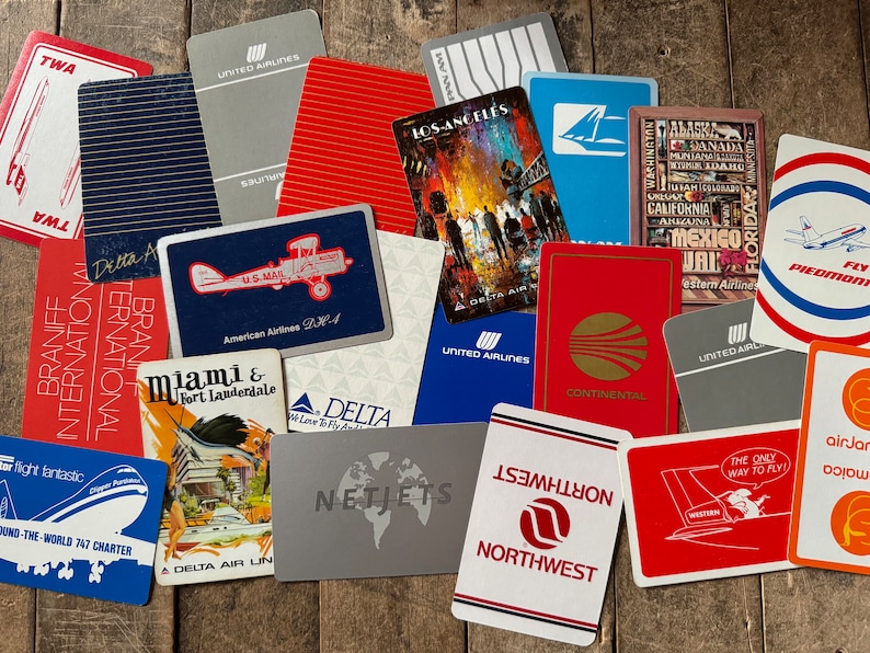 21 Vintage Airline Themed Playing Cards Assortment Pack Swap Cards ...