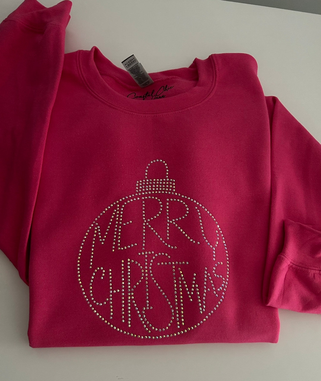 Merry Christmas Rhinestone Sweatshirt, Merry Christmas Rhinestone ...