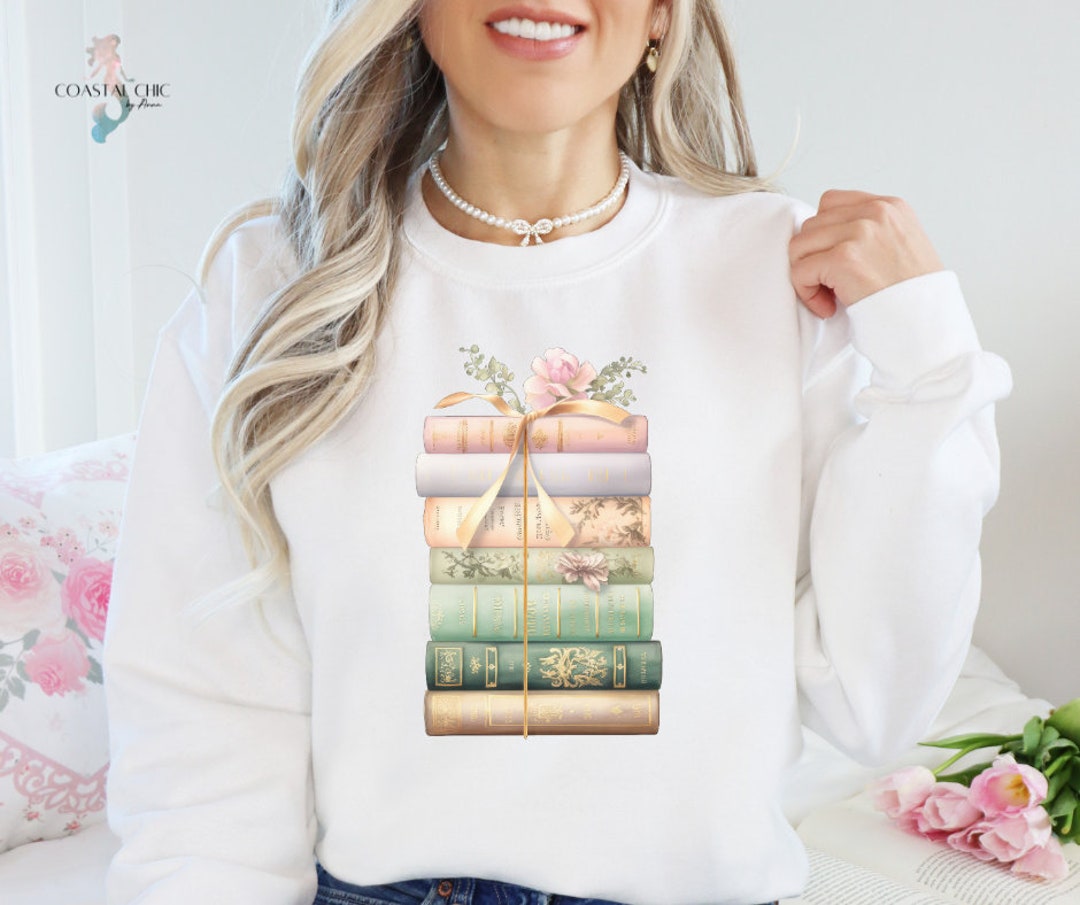 Beautiful Book Collection Sweatshirt, Book Club Sweatshirt, Girly Book ...