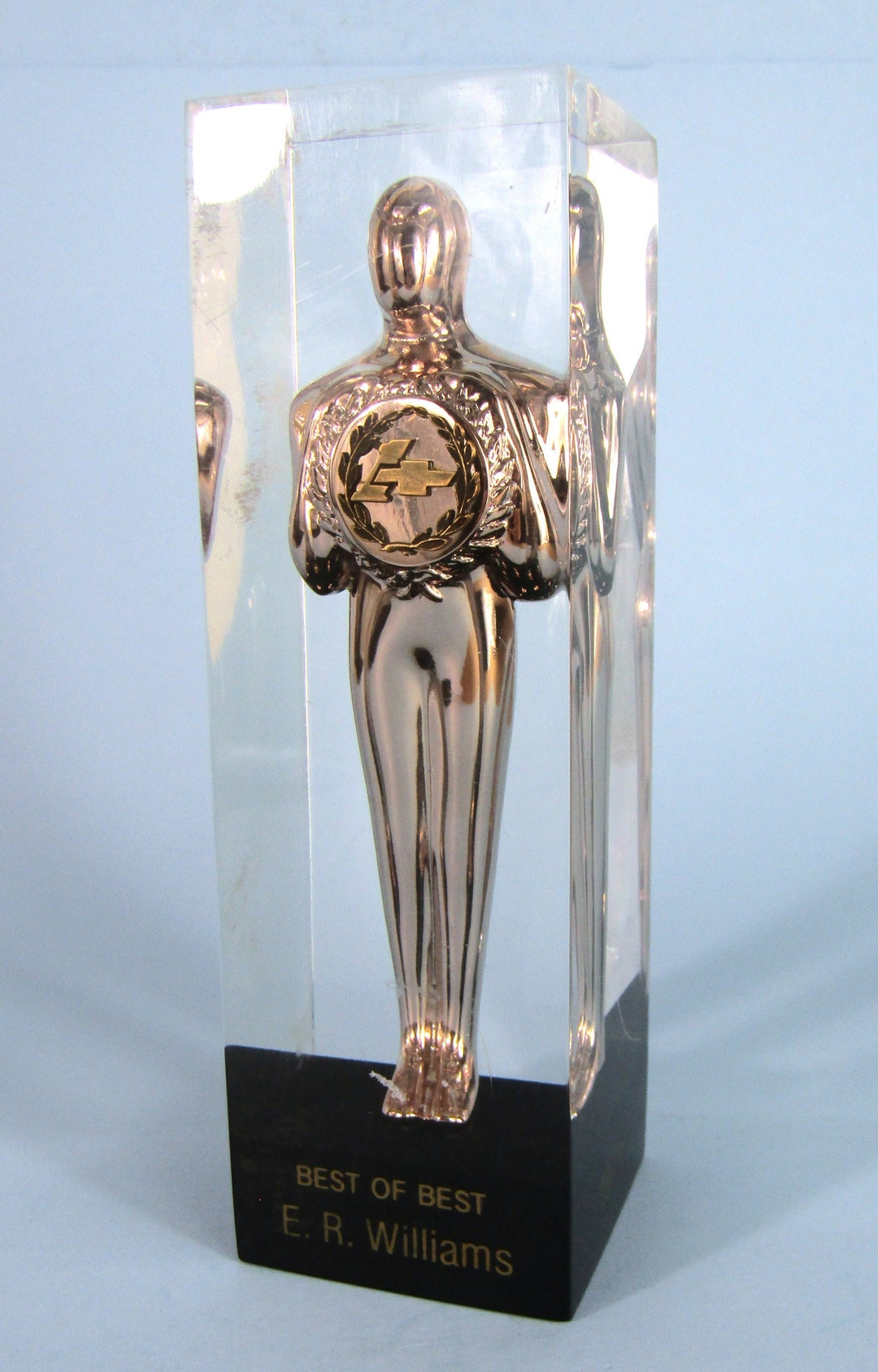 Vintage Chevy Dealers Award Trophy 1979 Best of Best Art Deco Man ...