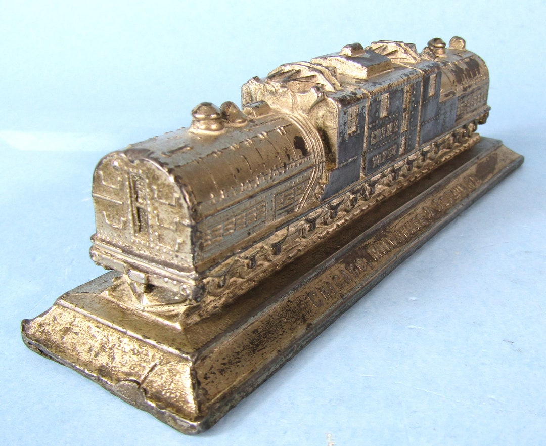 Vintage 1930s Railroad Paperweight: Chicago Milwaukee Electric ...