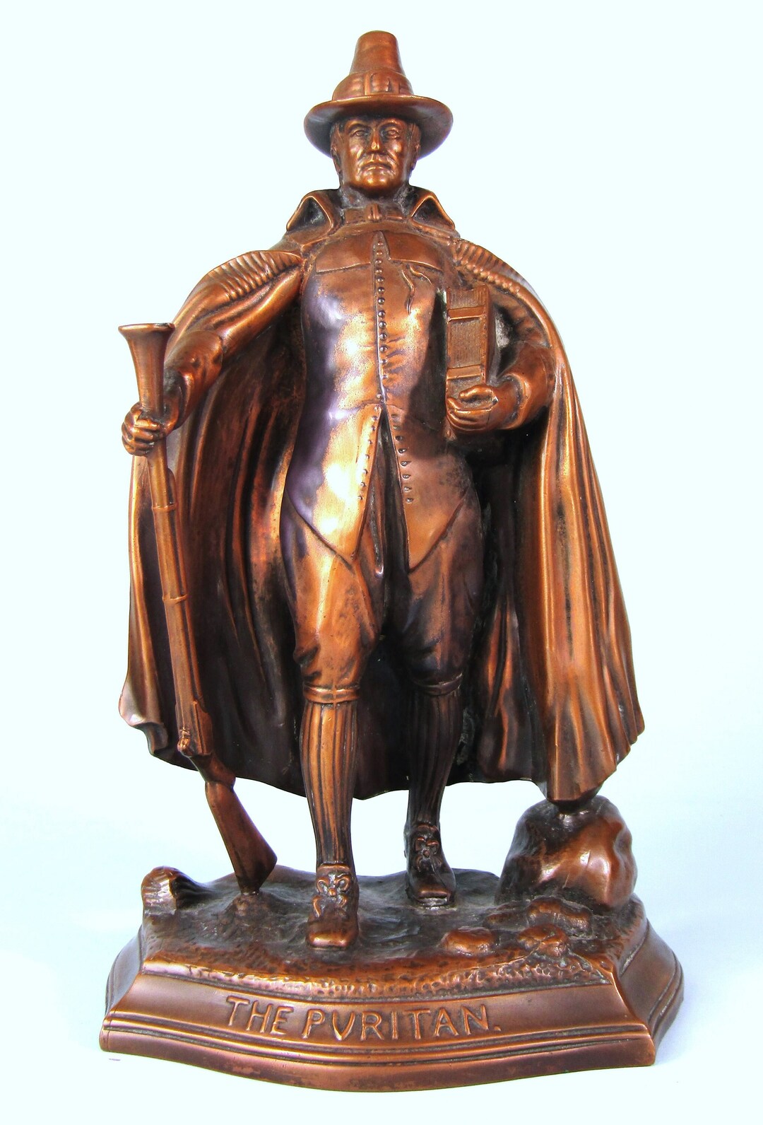 The Puritan Statue by Augustis St. Gaudens Vintage Bronzed Metal ...