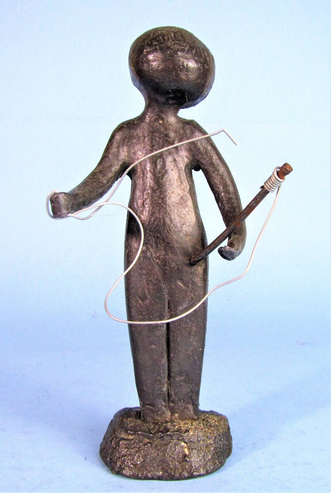 William Lattimer Little People Sculpture Boy With Fishing Pole Mid ...