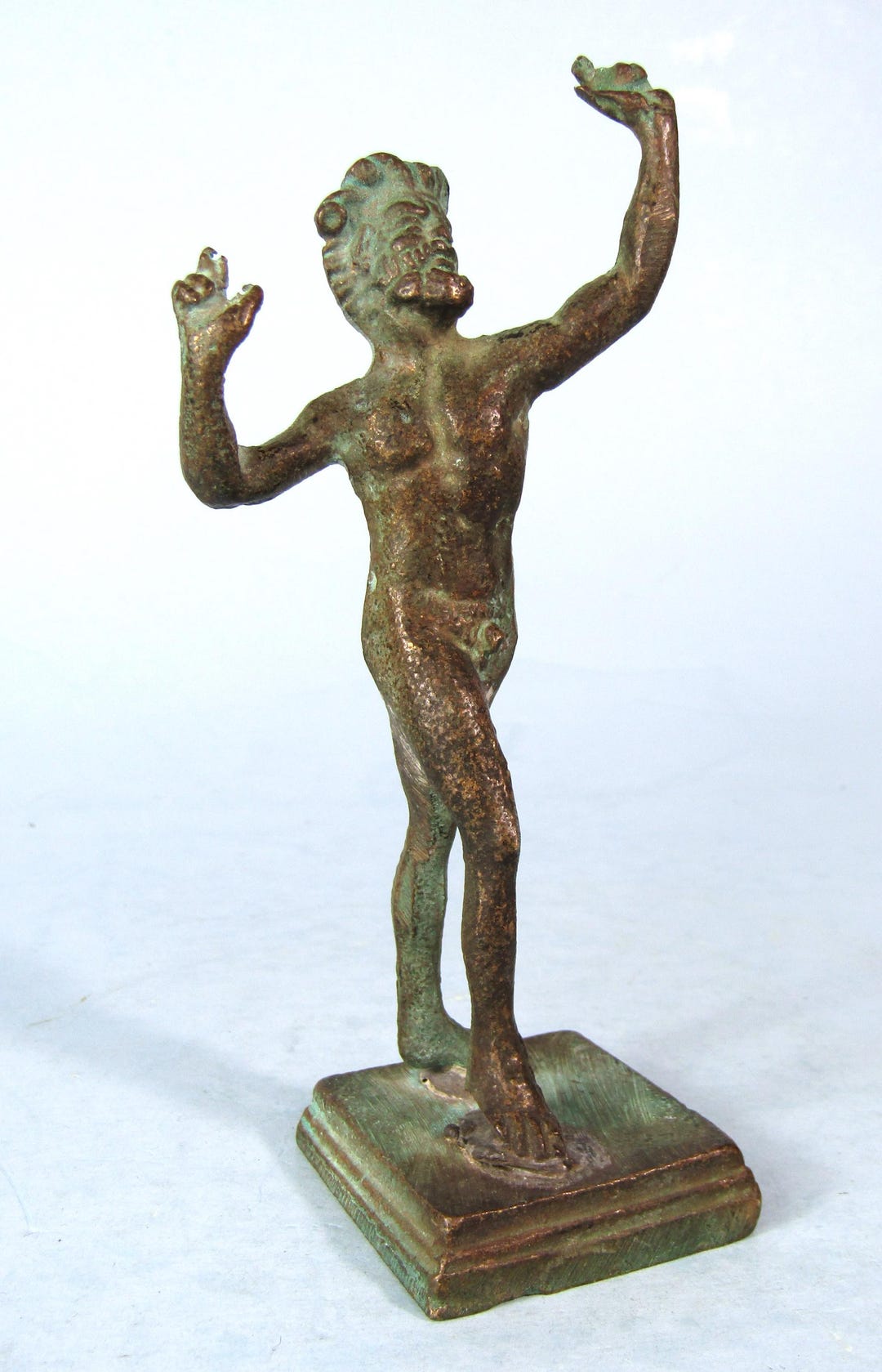 Dancing Faun Statue Pompeii Vintage Verdigris Bronze Satyr Figurine ...