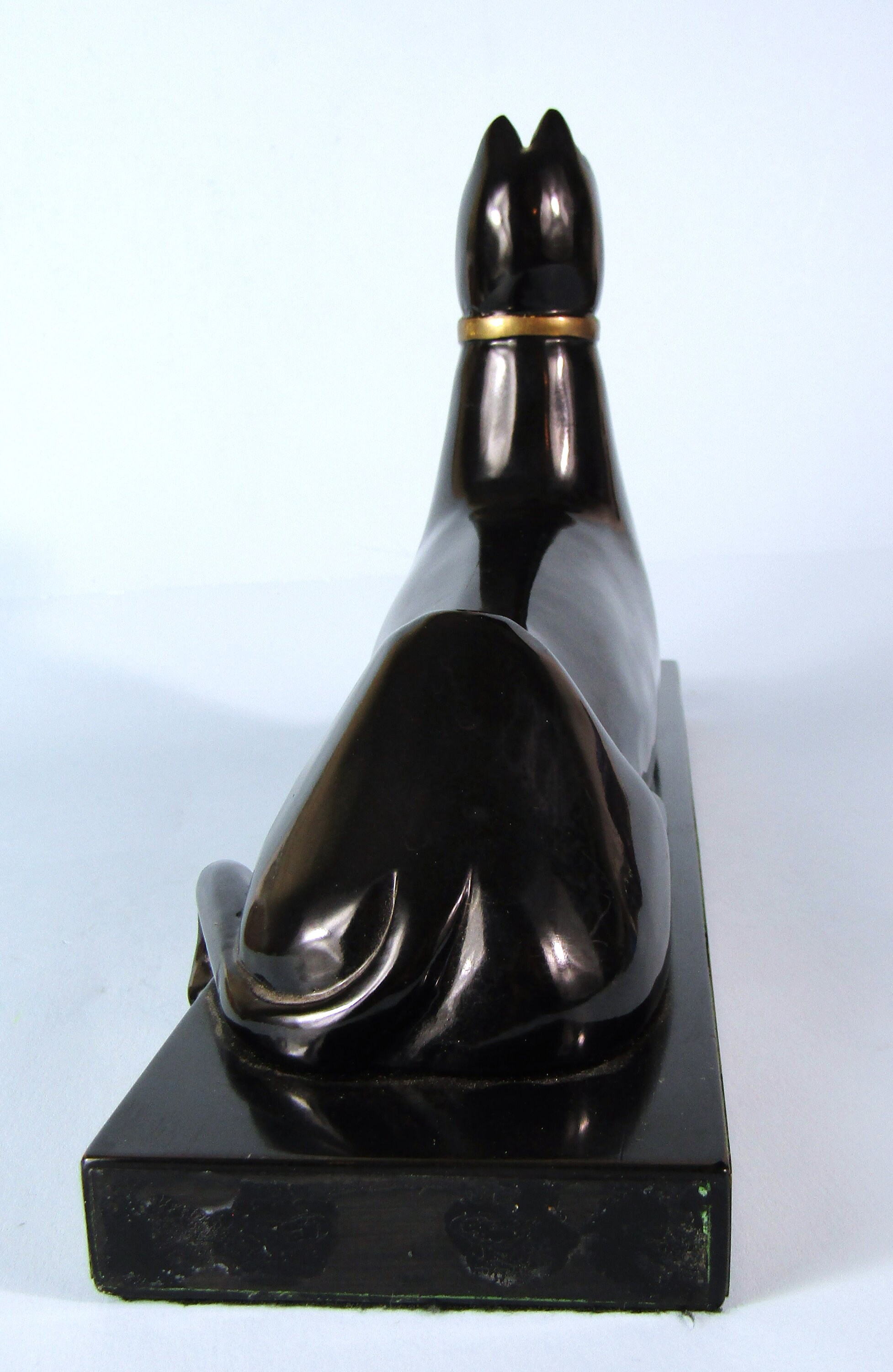 Mid-century Modern Sphinx-like Black Cat Statue Dara International 1983 ...