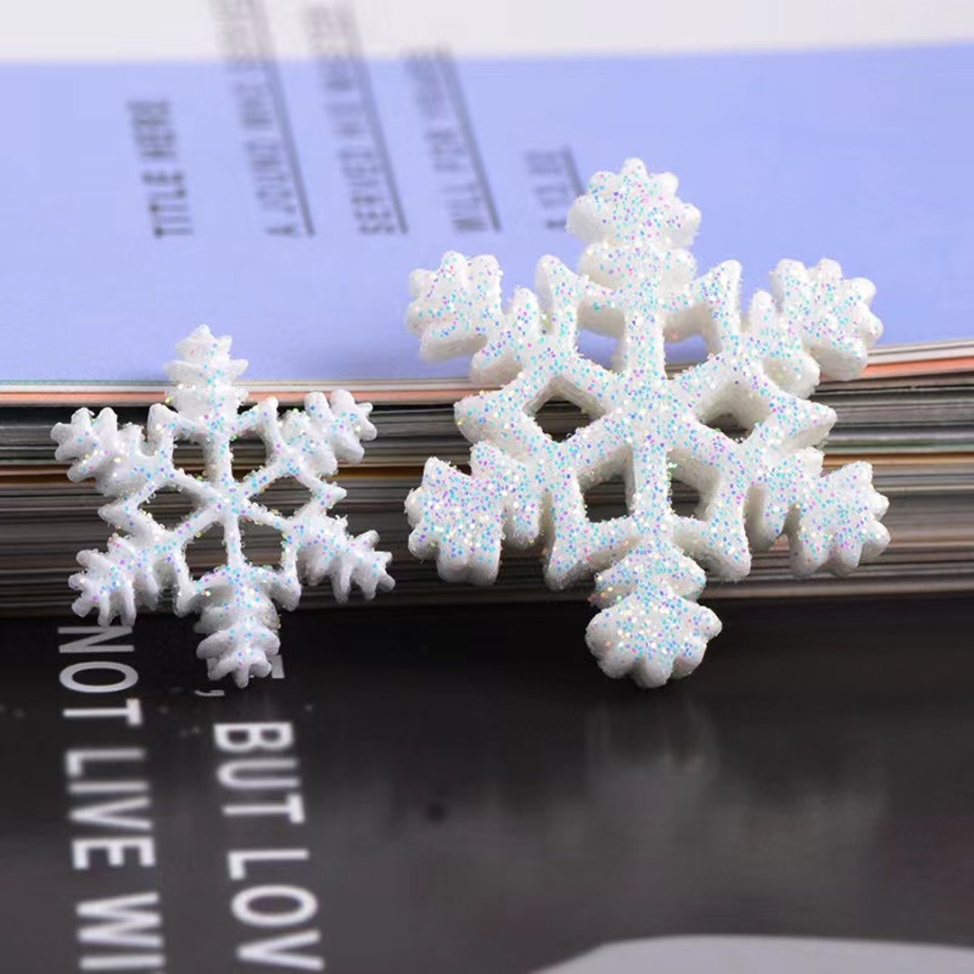 Chunky Snowflake Resin Glitter Decorations for Cards and Craft Projects ...
