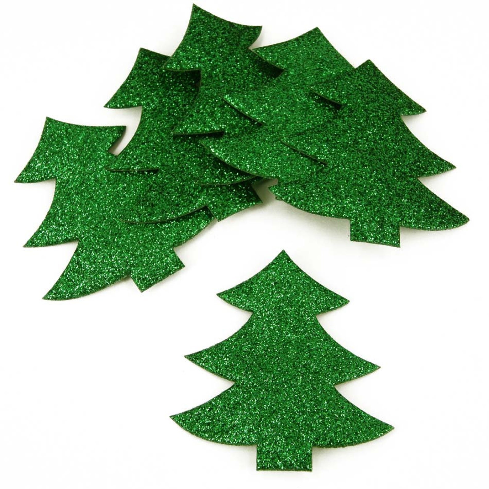 Green Glitter Trees for Cards & Decorations Ideal Kids Craft | Etsy