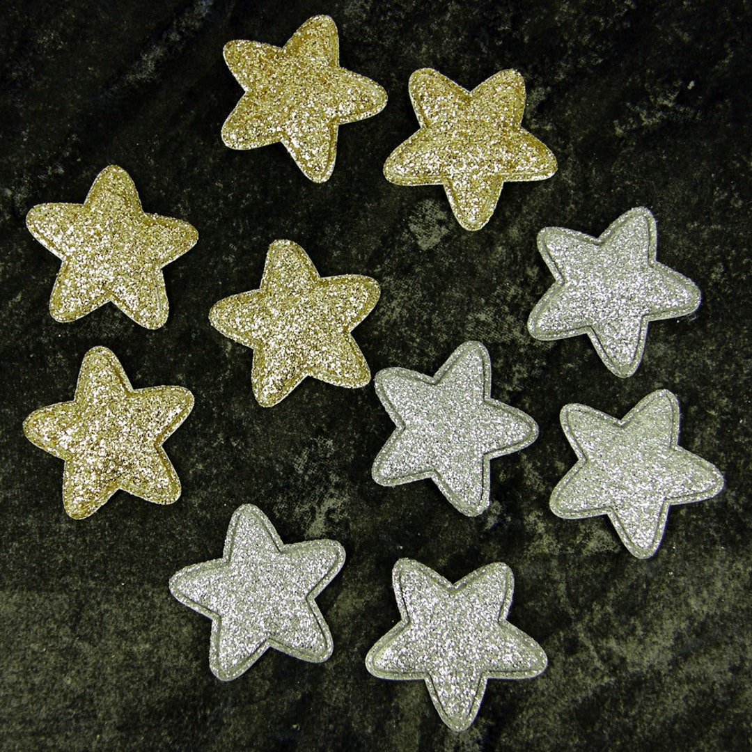 Stars for Cards, Glitter Decorations, Ideal for Kids Craft Pk 10, Gold ...