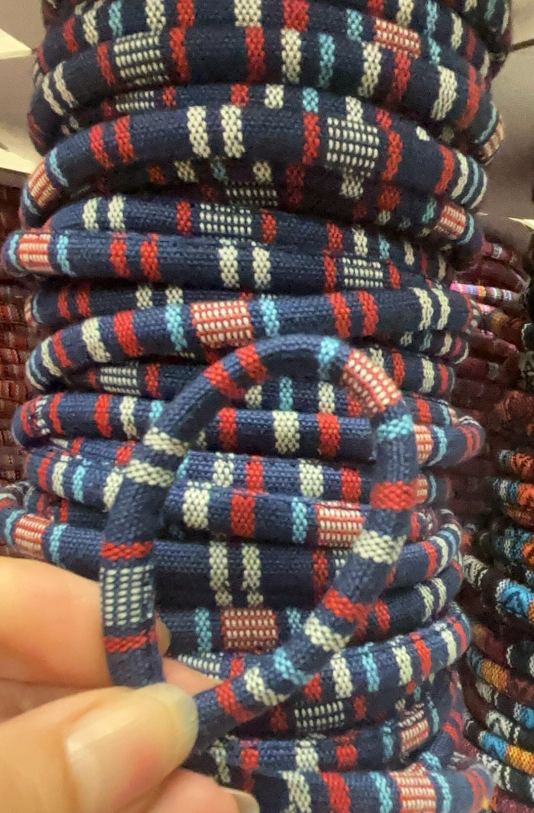 African Fabric Ethnic Rope Cord - Tribal Rope Cord - Blue Red - 6 Mm ...